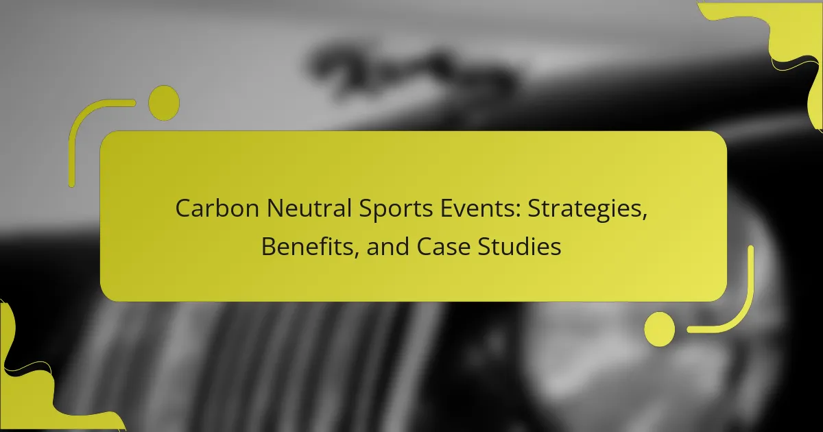 Carbon Neutral Sports Events: Strategies, Benefits & Case Studies